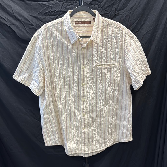 Perry Ellis | Shirts | Perry Ellis Cream Casual Button Down Shirt With ...